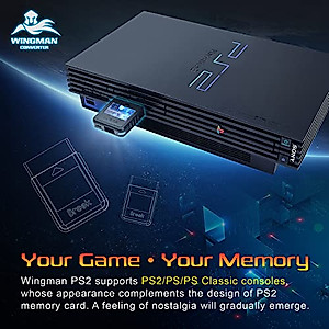Brook Wingman PS2 Converter - Wireless Version of PS4/3 to PS2/1, Retro Consoles Converter on PS2/ PS1/PS Classic Consoles, for PS Retro Consoles
