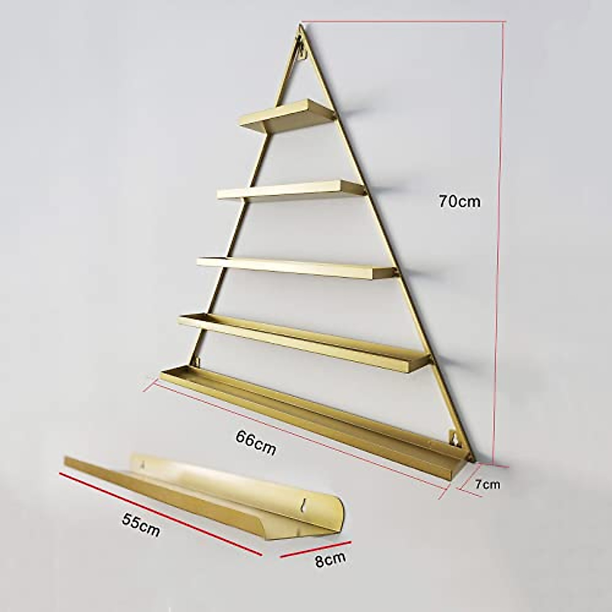 Metal Triangle Nail Polish Racks for The Wall Shelves Essential Oil Storage Shelf, Nail Salon Shop Iron Wall Mounted Display Rack Perfume Shelf Cosmetic Cabinet Spice Rack Organizer Holds (Gold 6pcs)