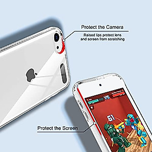 ANNSD for iPod Touch 7th Generation Case, iPod Touch 6th / 5th Case，Slim Flexible TPU Cover Hybrid Impact Full Body Protective Case Cover for Apple iPod Touch 7th/6th/5th Case for Kid (Clear)