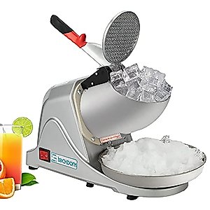 Electric Ice Crushers, Shaved Ice Maker, Portable Snow Cone Machine for Kitchen and Commercial, Silver