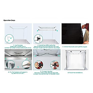 Lightbox, GLZ 24x24 Inch Photo Studio Light Box Shooting Tent Kit with Dimmable and Movable LED Lights, Carry Bag and 6 Color backdrops for Photoshoot (White Black Orange Blue Green Red)