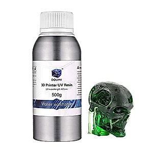 DOUMII Water Washable 3D Resin – 405nm UV Cured 3D Printing Resin, for LCD 3D Printers, Easy to Clean and Cure, Fast Curing with High Precision. (Green, 500G)