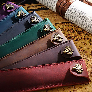 NUOBESTY Leather Pen Pouch Single Pen Case Holder Fountain Pen Pouch Soft Pen Sleeve Cover Durable Pen Case Desk Supplies (Purple)