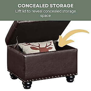 Convenience Concepts 163010E Ottoman, 24"L x 18"W x 18"H, Dark Espresso