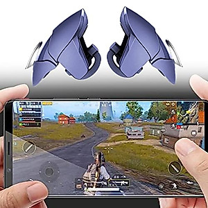 1Pair Phone Game Controller Mobile Game Triggers Button Shooter Phone Gamepad for iPhone for Android Valentine's Day/Mother's Day/Wedding/Anniversary/Party/Graduation/Christmas/Birthday Gifts - Blue