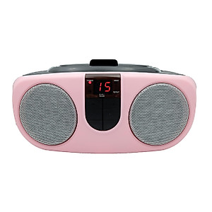 PROSCAN SRCD243 Portable CD Player with AM/FM Radio, Boombox (Pink)