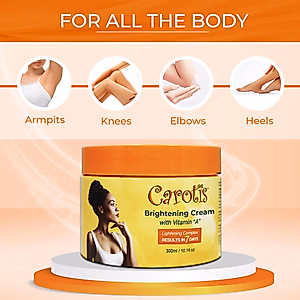 CAROTÏS, Skin Brightening Cream – 300ml / 10.14fl oz – 7 Day Night Cream for Uneven Skin Tone, with Vitamin A