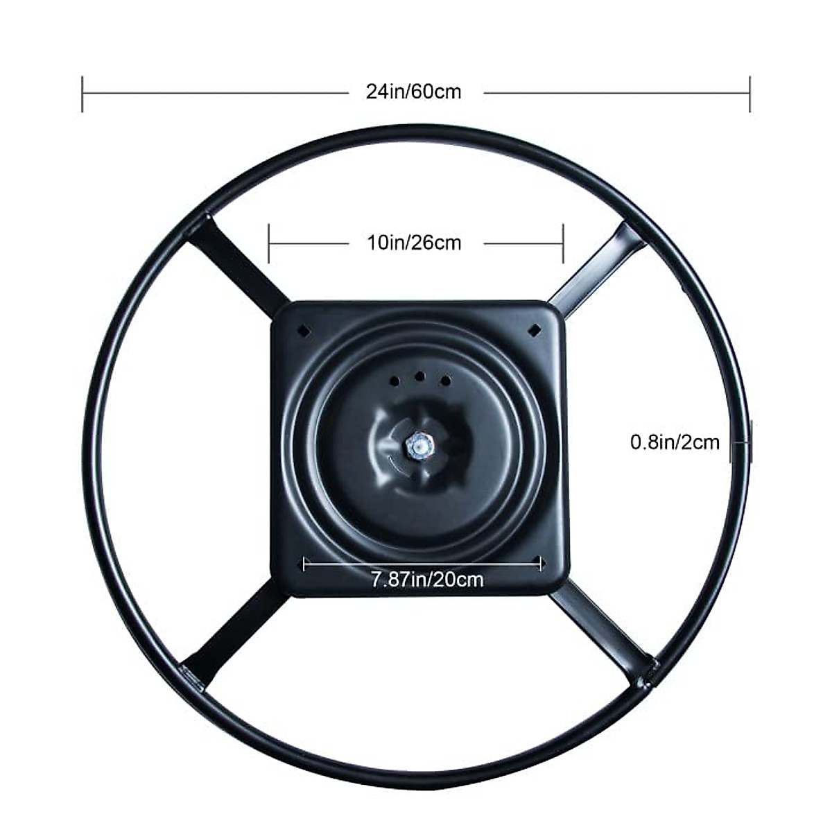 Skuehod 24 Inch Heavy Duty Recliner Swivel Base Replacement Parts Metal Chair Ring Base Kit with 10 Inch 360 Degree Rotating Plate Mechanism