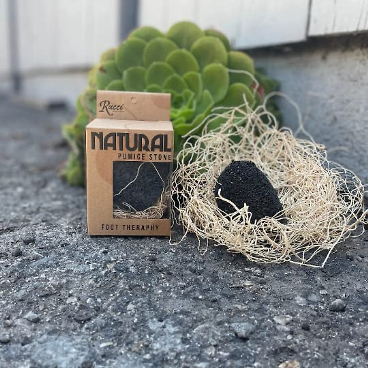 Rucci Professional Natural Volcanic Pumice Stone for Calluses, Cracks, 100% Natural Biodegradable Packaging 2 Boxes, Black, Medium (RL227N)