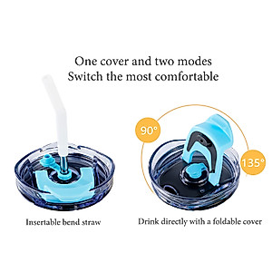 Murmioo 40OZ Tumbler with Handle and Straw,Insulated Leak Proof Double Walled Stainless Steel Travel Mug,Reusable Water Bottle Cup，keep Cold Ice，Hot water for Hours(Blue white gradient)