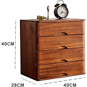 LEYT Wooden Desktop Storage Box with Lockable Drawers, Office Supplies A4/Receipt File Organizer, Flat File Cabinet (Color : A)