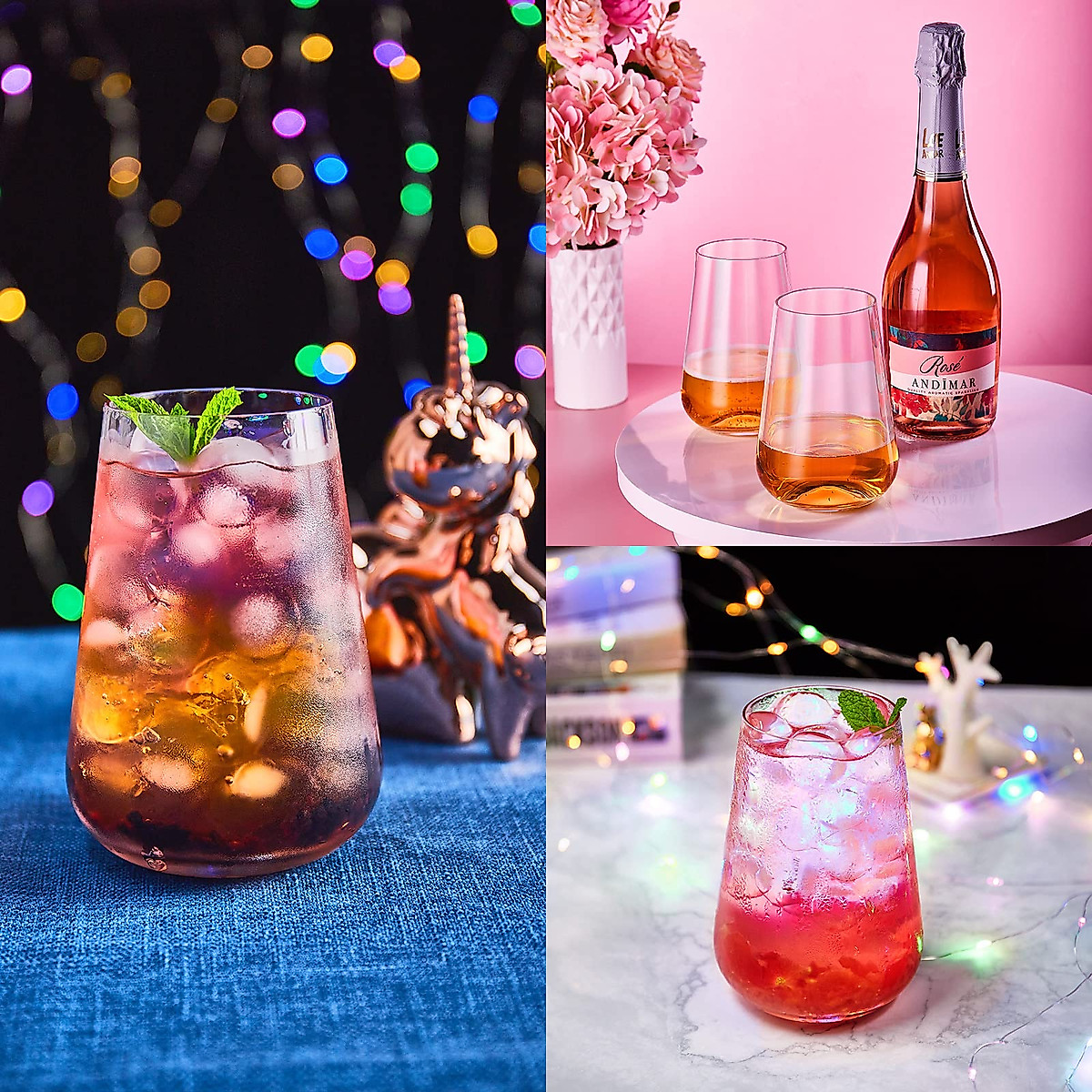 Highball Glasses Set of 4, Tall Drinking Glasses 24oz Oversized Cocktail Glass Set. Lead-Free Crystal Glassware | Juice, Cocktails, Whiskey, Mojito, Iced Tea, Beer for Kitchen, Bar, Restaurant