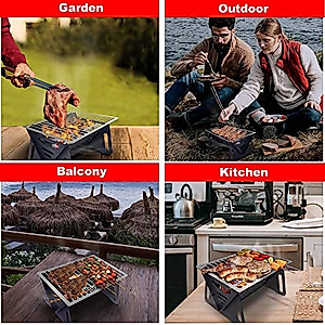 Bodkar Mini Tabletop Charcoal Grills, Personal Small Grill Portable BBQ Grill for Indoor Outdoor Barbecue Camping Picnic