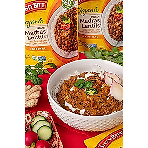 Tasty Bite Organic Indian Madras Lentils, Microwaveable Ready to Eat Entree, 10 Ounce (Pack of 6)