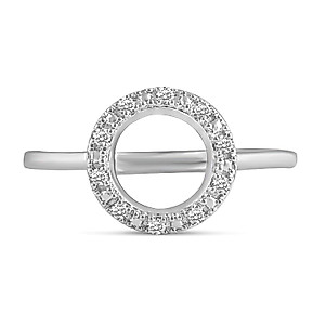 Fifth and Fine 1/10 CTW Diamond Circle Ring Set in Sterling Silver (White, 9)
