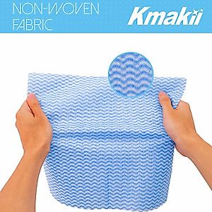 KMAKII Handi Wipe Reusable Cloths - Multi-Purpose Disposable Dish Cloths and Towels, Ultra Absorbent, Fast-Dry, Durable Cleaning Wipes for Kitchen and Home, Blue, 11.8 x 21 inches, Pack of 80