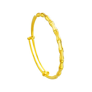 PEAS 18K Gold Plated Jewelry Adjustable Bracelet Cuff Bracelet(Gold)