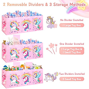 Mabahoo Extra Large Toy Chest, Collapsible Sturdy Toy Storage Organizer with Lids, 40"X14"X16" Large Kids Toy Box Chest, Kids Storage Boxes Bins Baskets for Girls, Boys, Kids, Nursery, Playroom, Pink