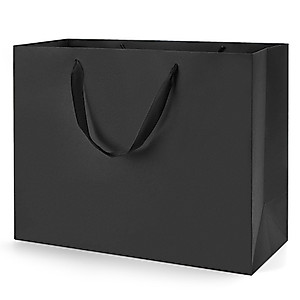 MOXARYSU Extra Large Black Gift Bags: 16x6x12 Inch 3pcs Black Paper Gags With Handles Bulk For Party Shopping Birthday Wedding