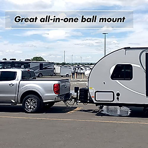 PLIOSAUR Tri Ball Hitch with Hook&Pin,Ball Size 1-7/8"Ball Hitch, 2" and 2-5/16"Trailer Ball Fit 2 Inch Receiver,Howllow Shank Tow Hitch,Black