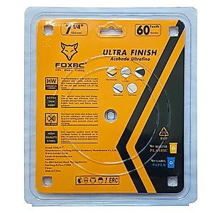 FOXBC 7-1/4" Circular Saw Blade 60-Tooth Replacement for Freud Diablo D0760A D0760X, DeWalt DWA171460 Ultra Fine Finish Circular Saw Blade