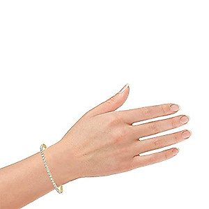 Beyond Brilliance 4.00 Carat Diamond, Tennis Bracelet (J-K, I2-I3) 14K Yellow Gold 4 Prong Set Round Cut Diamond Bracelet Natural Diamond Jewelry for Women| Gift Box Included