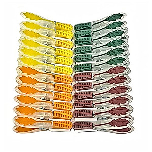 Fall Leaf Themed Plastic Clothespins with Non-Slip Grips, 24 Pack, Green