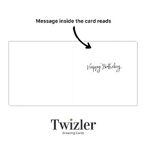 TWIZLER Happy 60th Birthday Card, Multicolor, 6.1 x 6.1 in
