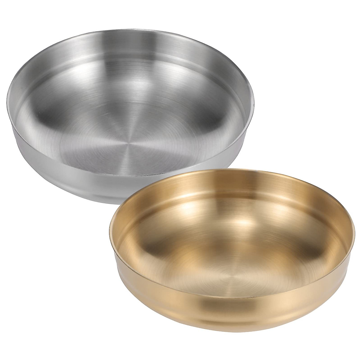 Happyyami 2Pcs Stainless Steel Bowls Korean Style Cold Noodle Bowl Multipurpose Cereal Rice Soup Noodles Salad Baking Large Capacity Bowl for Household and Restaurant