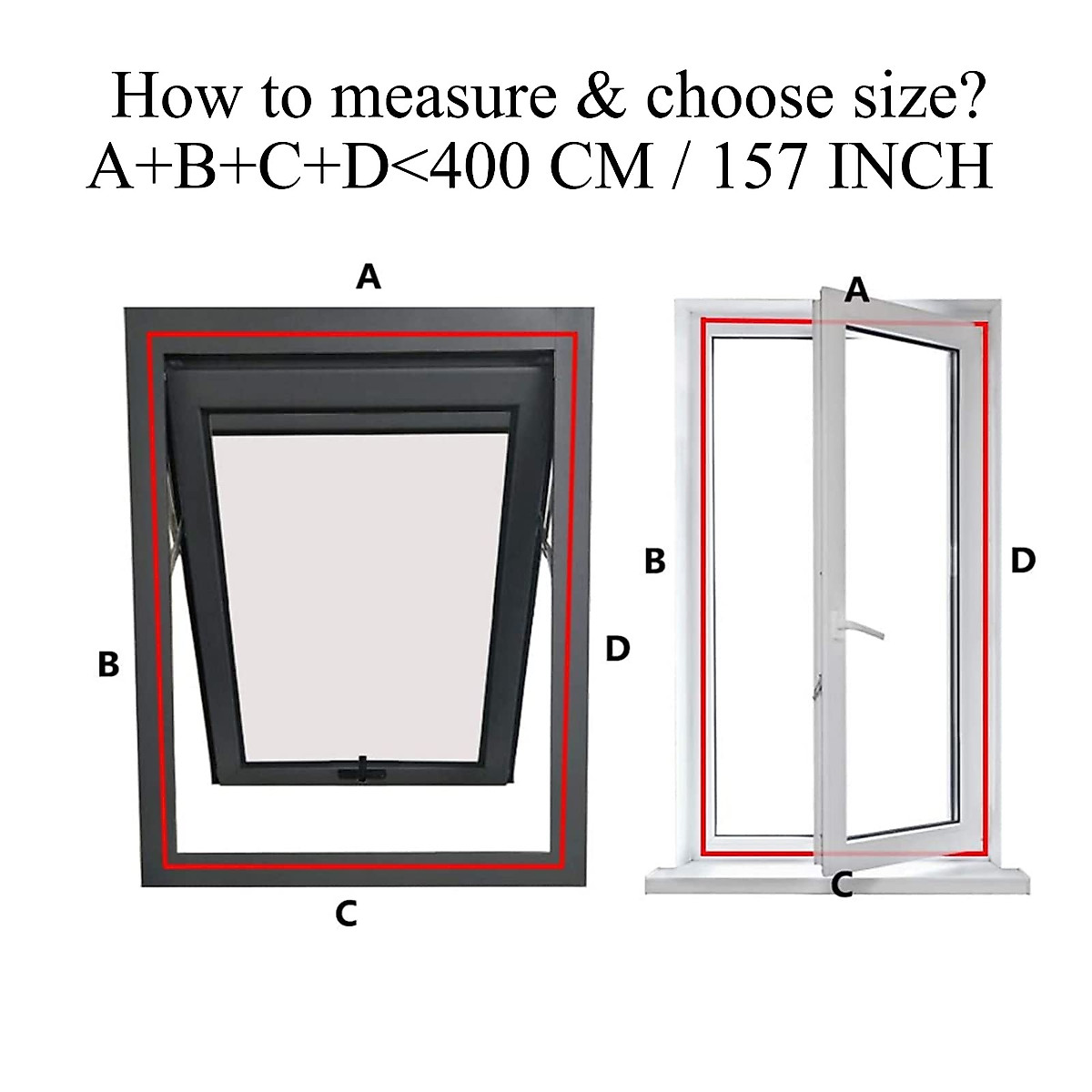 UniForU Window Seal for Portable Air Conditioner Window Cover with The Double Access Zipper and Adhesive Fastener 400cm/157” (400cm/157)