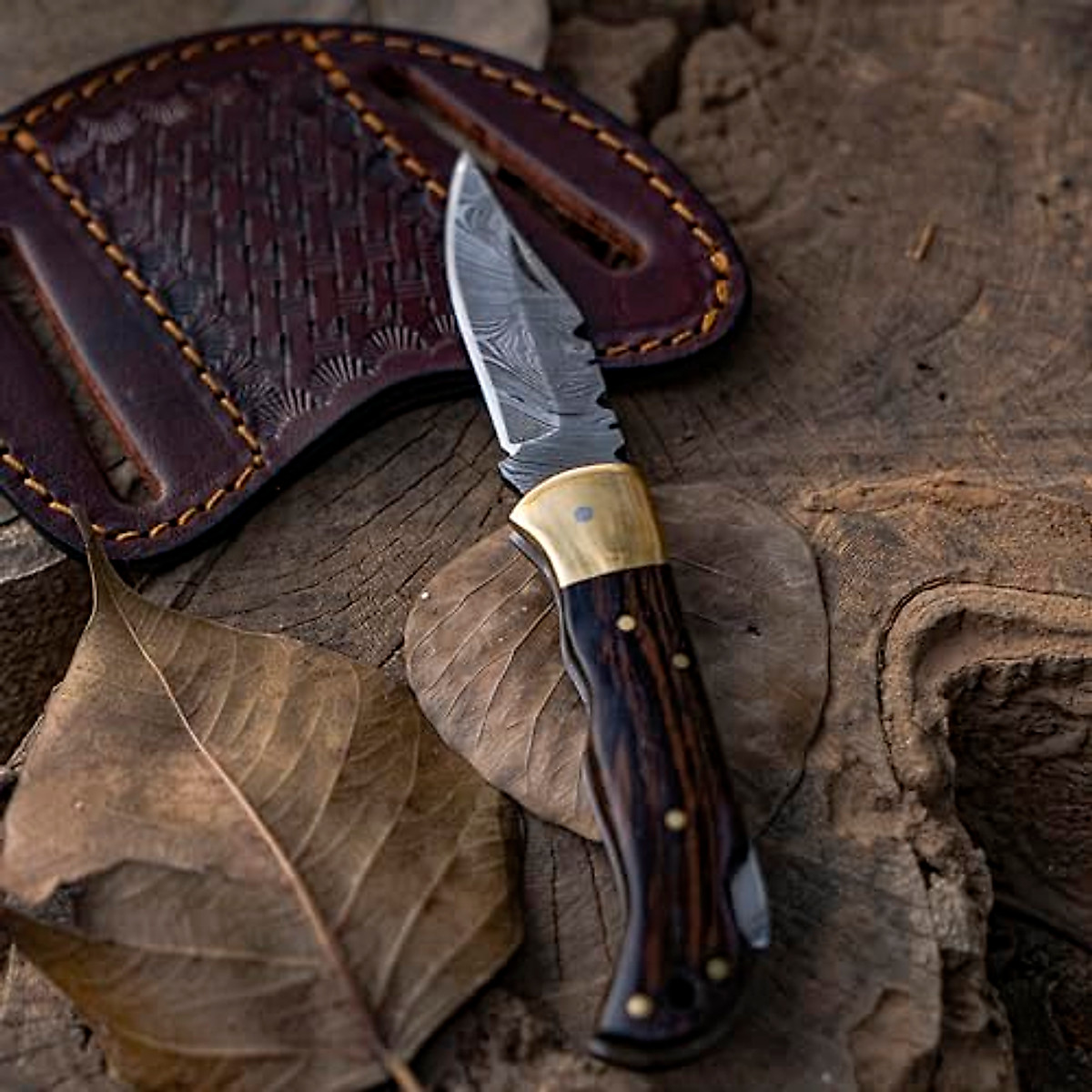 Shokunin USA - ExtremeCut - 7.1in Folding Knife - w/ 3.1in Clip Point Blade - Exotic Wenge Wood Handle for Outdoor, Tactical, Survival and EDC - Personalized Gifts (Knife with Personalization)