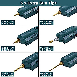 Full Size Hot Glue Gun, 150 Watts with 6 Copper Nozzles Temperature Adjustable Craft Repair Tool Professional Melting Glue Gun DIY Thermo Tool Include 5Pcs Highly Viscous Glue Sticks Luxury Set