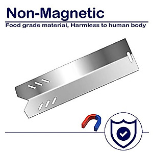 Heat Plate Shields 15" Gas Burner Cover BBQ Grill Replacement Parts for Dyna-Glo DGF493BNP, Backyard BY13-101-001-13, Uniflame GBC1059WB, 5 Pack Heavy Duty Stainless Steel Flame Tamer Heat Tent