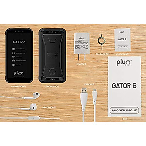 Plum Gator 6 - Rugged Smart Phone Unlocked Water Shock Resistant Military Grade IP68 Certified - Not for use in The USA