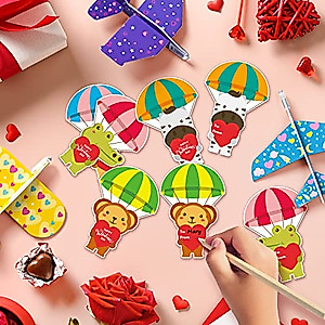 Valentine’s Day Card for kids, 28 Pack Foam Airplanes Set with Valentines Greeting Cards for Boys Girls, Valentine Treat Bags Stocking Stuffers Classroom Prize Party Favors Toy Exchange Gifts