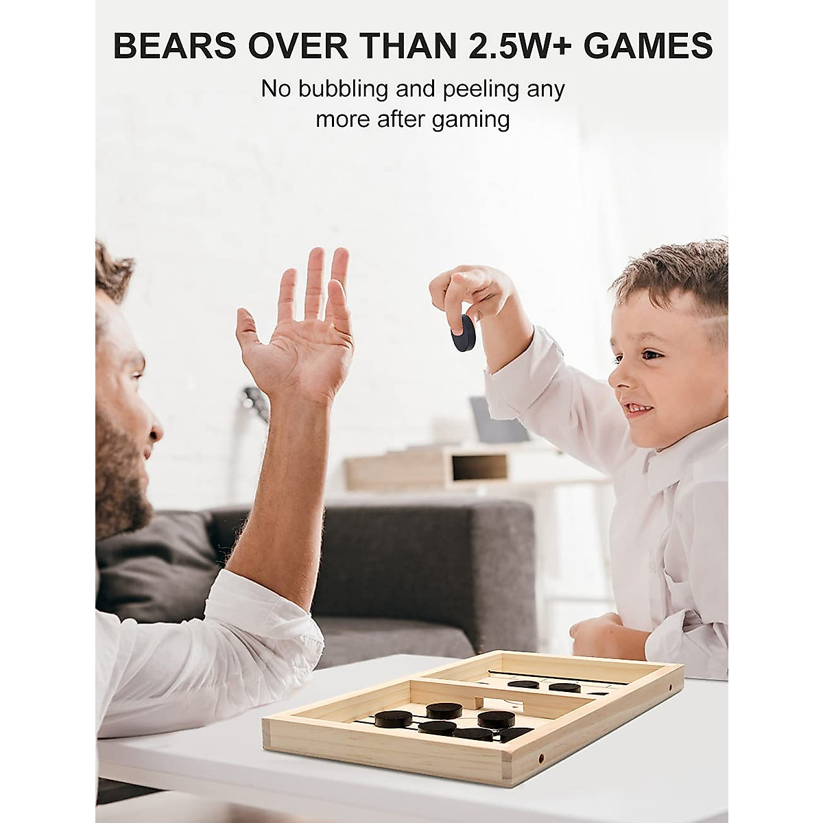 Fast Sling Puck Game, Slingshot Games Toy, Larger Wooden Hockey Game Sling Puck, Super Winner Board Games Toys for Adults, Kids, Parent-Child Interactive Chess Toy Board Table Game