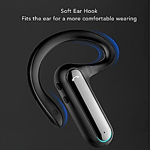 Single Ear Bluetooth Headset, Waterproof HiFi Bone Conduction Headphones Stereo Wireless Earphone for Sports, Running, Driving, Bicycling, Hiking
