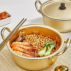 Korean Ramen Cooking Pot Ramen Noodle Pot Aluminum Noodle Pot Fast Heating For Kitchen Cookware for Cooking Soup Pasta Stew Japanese Noodles Food Food Food Korean Noodle Pan