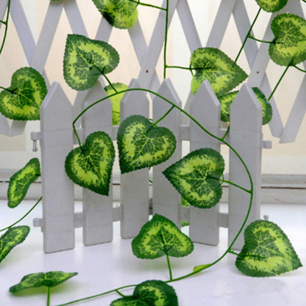 Heave Artificial Ivy Plants Vine Hanging Garland Decorative Wall Hanging Fake Ivy Leaves Artificial Plants for Indoor Outside Home Garden Party Decor Purple