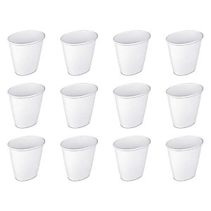 Sterilite 1.5 Gallon Oval Vanity Wastebasket, Small, Open Top Trash Can for the Bathroom, Bedroom, Dorm Room or Office, Plastic, White, 12-Pack
