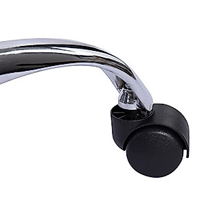 Naomi Home Adjustable Rolling Stool with Wheels Professional Office Stool Height Adjustable with Ergonomic Tilting Backrest for Computer, Studio, Workshop, Office, Home Office Black