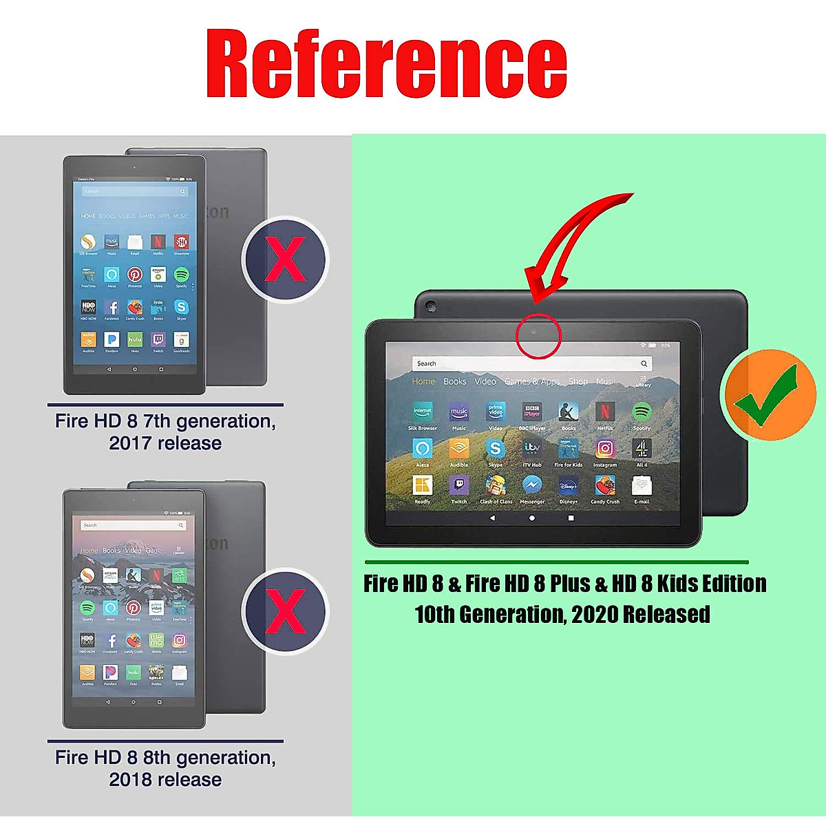 EpicGadget Case for Amazon Fire HD 8 / Fire HD 8 Plus (12th/10th Generation, 2022/2020 Released) - Lightweight Auto Wake/Sleep Folio Stand Cover Case + 1 Screen Protector and 1 Stylus (Black)