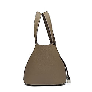 Vegetable Basket Handbag Cowhide Tote Bag for Women Genuine Leather Bucket Vintage Purse Bag