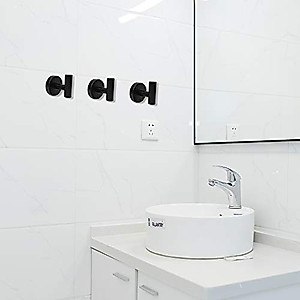 Wall Towel Hooks Bathroom Hook Matte Black Robe Coat Hooks SUS 304 Stainless Steel Heavy Duty Door Hanger Clothes Cabinet Closet Sponges Hook for Bathroom Bedroom Kitchen Hotel Pool 3 Packs