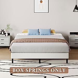 SHOANED Queen Size Box Springs - 5 Inch Low Profile Mattress Foundation No Noise Heavy Duty Metal Basics Bed Base with Clean Fabric Cover, Easy Assembly