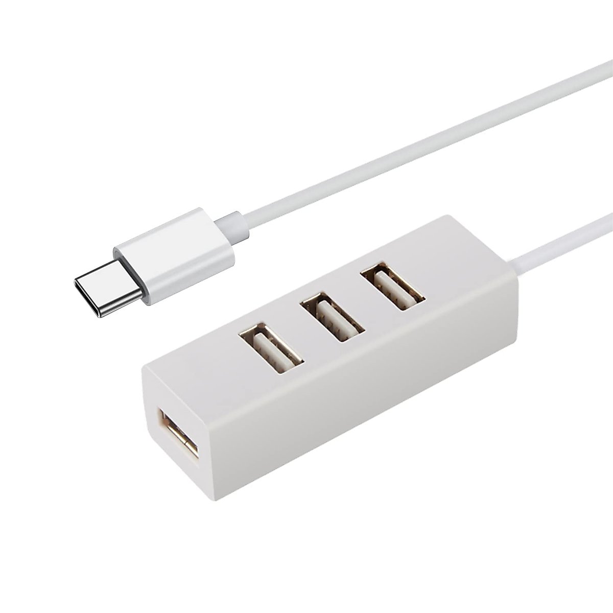 AYECEHI USB C to USB Hub 4 Port USB C Adapter USB Type C Hub for USB Type C Devices (White)