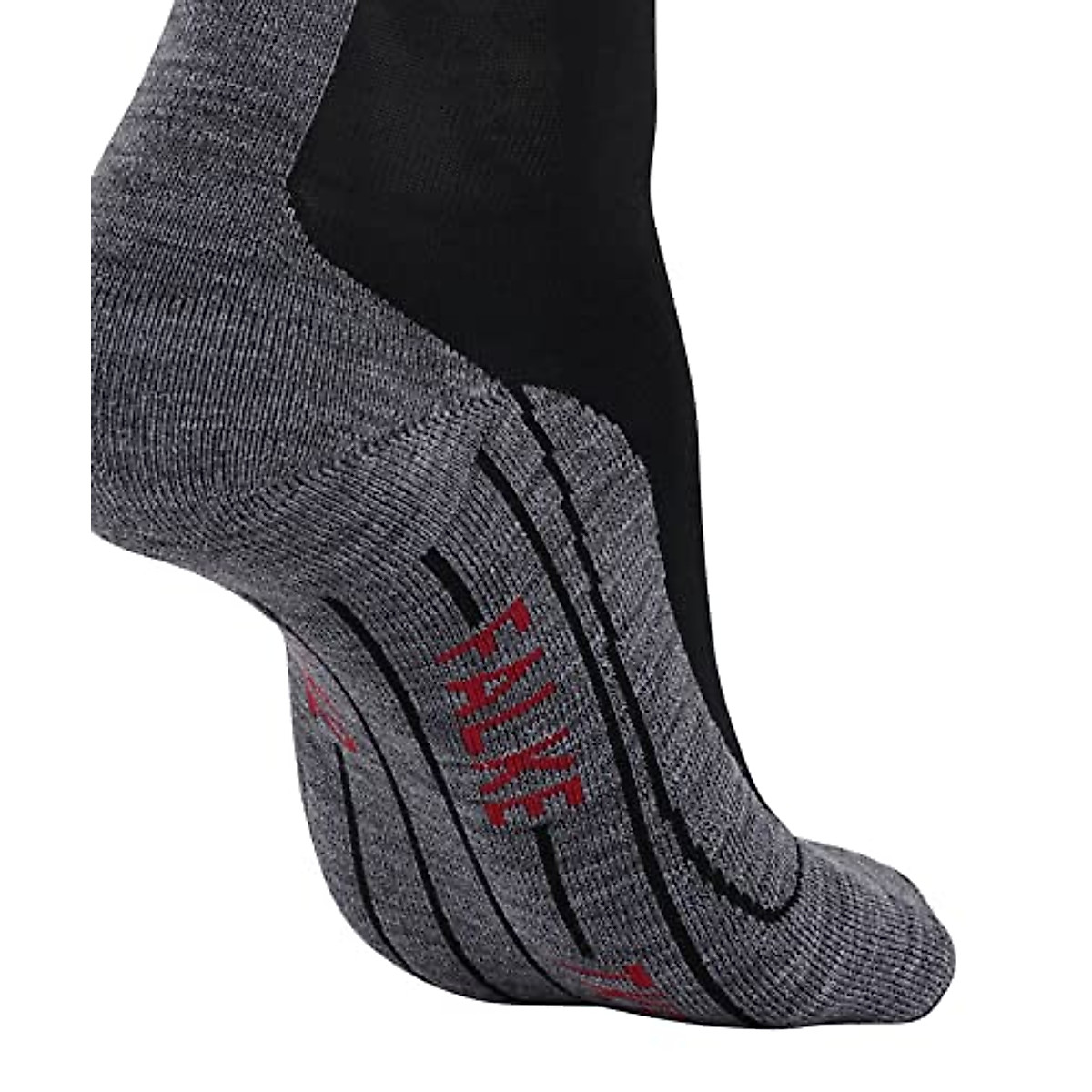 FALKE Women's TK5 Wander Hiking Socks, Crew Length, Light Padding, Athletic Sock, Breathable Quick Dry, Merino Wool, Black (Black-Mix 3010), 8-9, 1 Pair