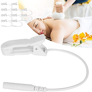 LIZEALUCKY 10pieces 2.0mm Ear Clip Electrode Wire Electrode Lead Cable Connecting Cable for Digital TENS Massage Machine Breast Ear Massage Clip