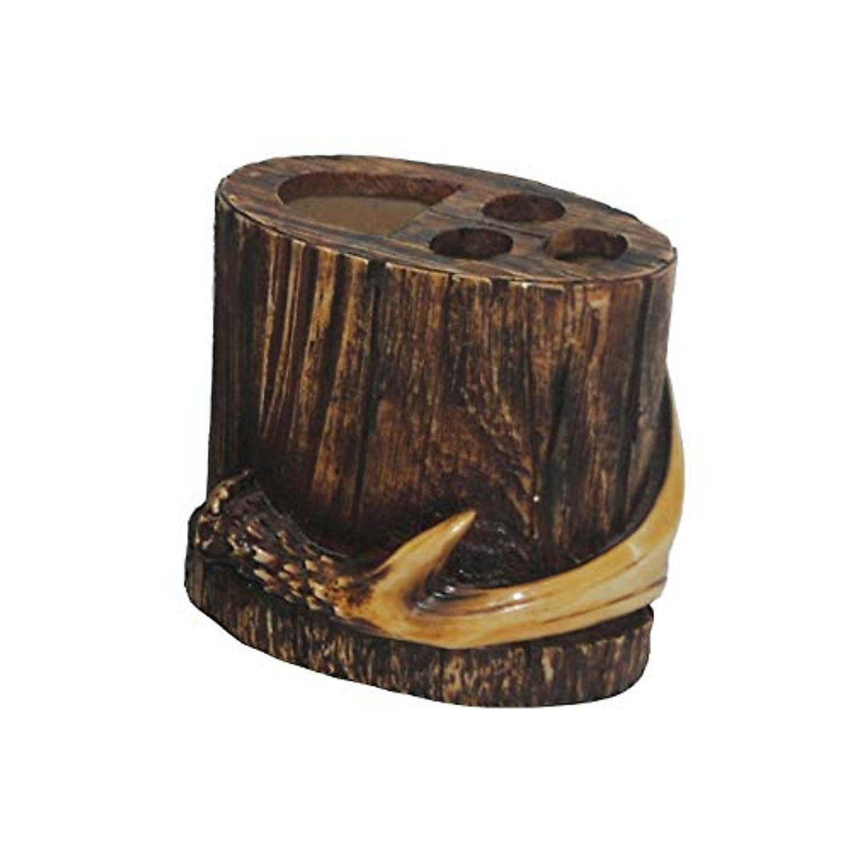 HiEnd Accents Antler 4-PC Bath Accessory Set - Tumbler, Soap Dispenser, Toothbrush Holder & Soap Dish