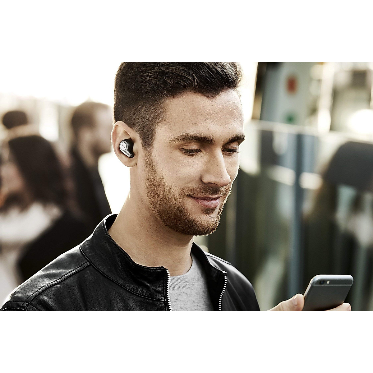 Jabra Elite 65t Alexa Enabled True Wireless Earbuds Charging Case – Titanium Black (Renewed)